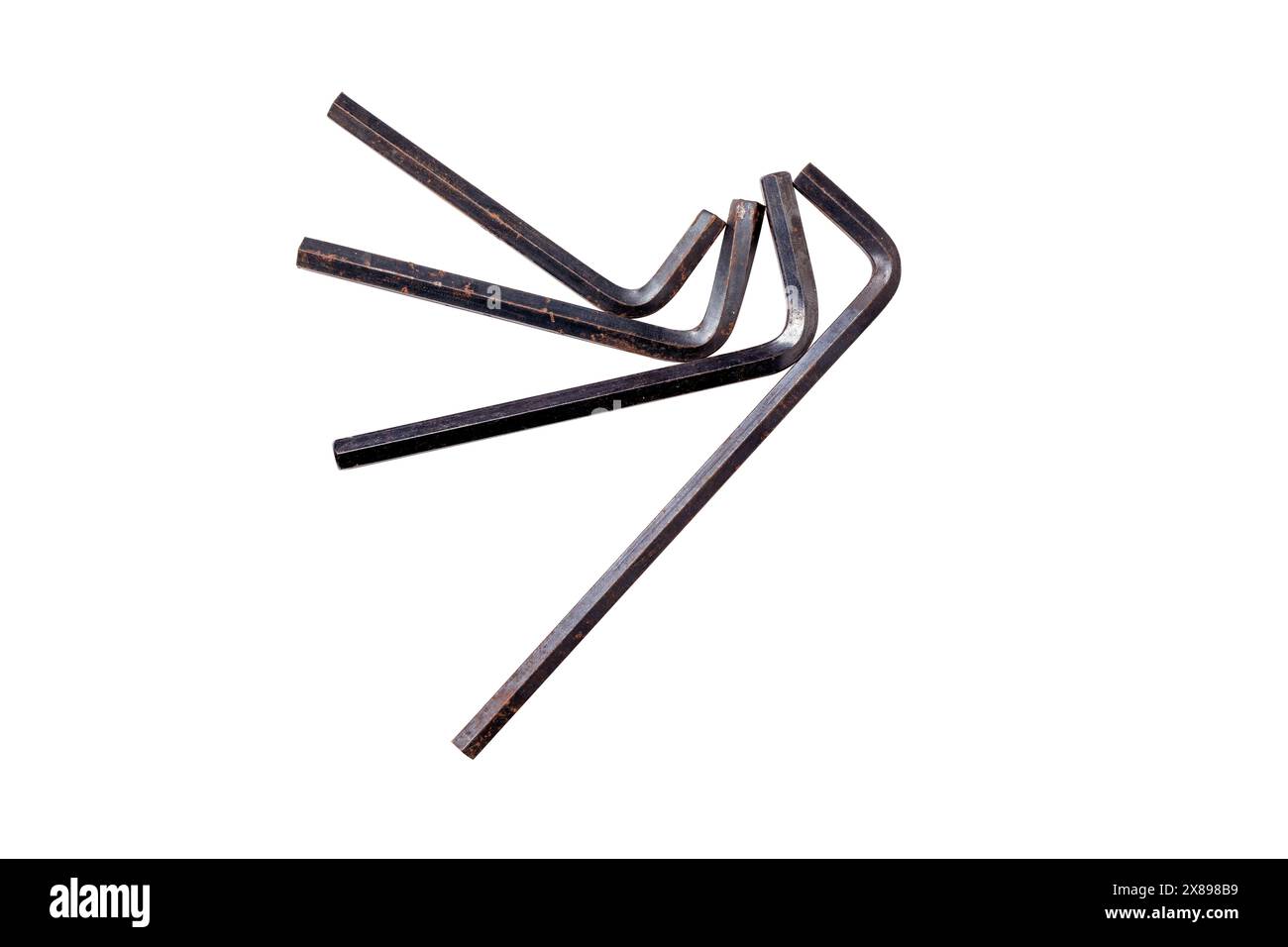 Set of L key wrench mechanic tools isolated over a white background ...