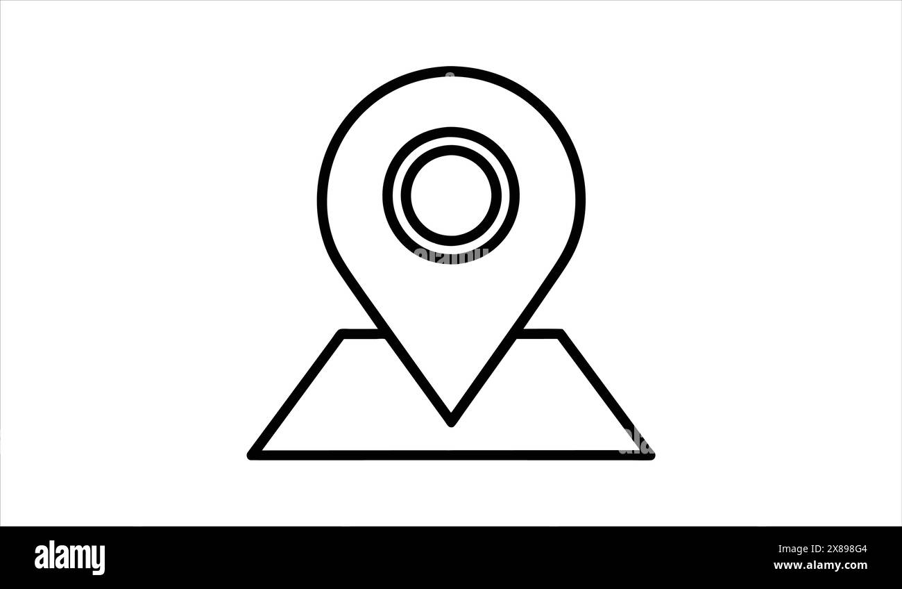 Location and Map Pin Icon. Vector illustration. Editable Stroke Stock ...