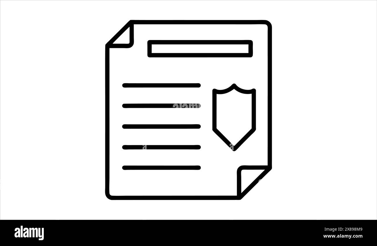 Insurance policy icon. Risk coverage document sign. Vector illustration ...