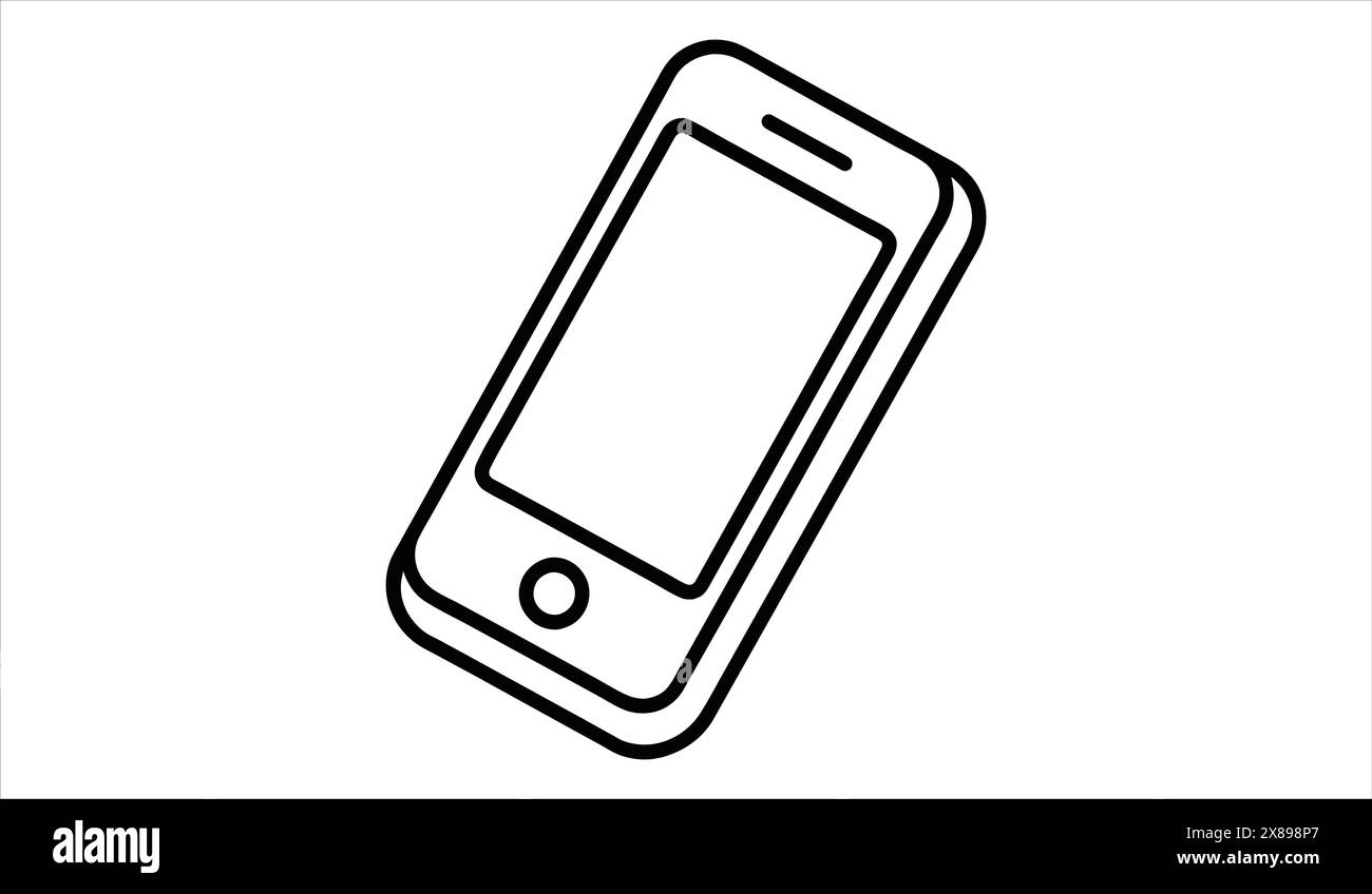 Outline smartphone icon Black and White Stock Photos & Images - Alamy
