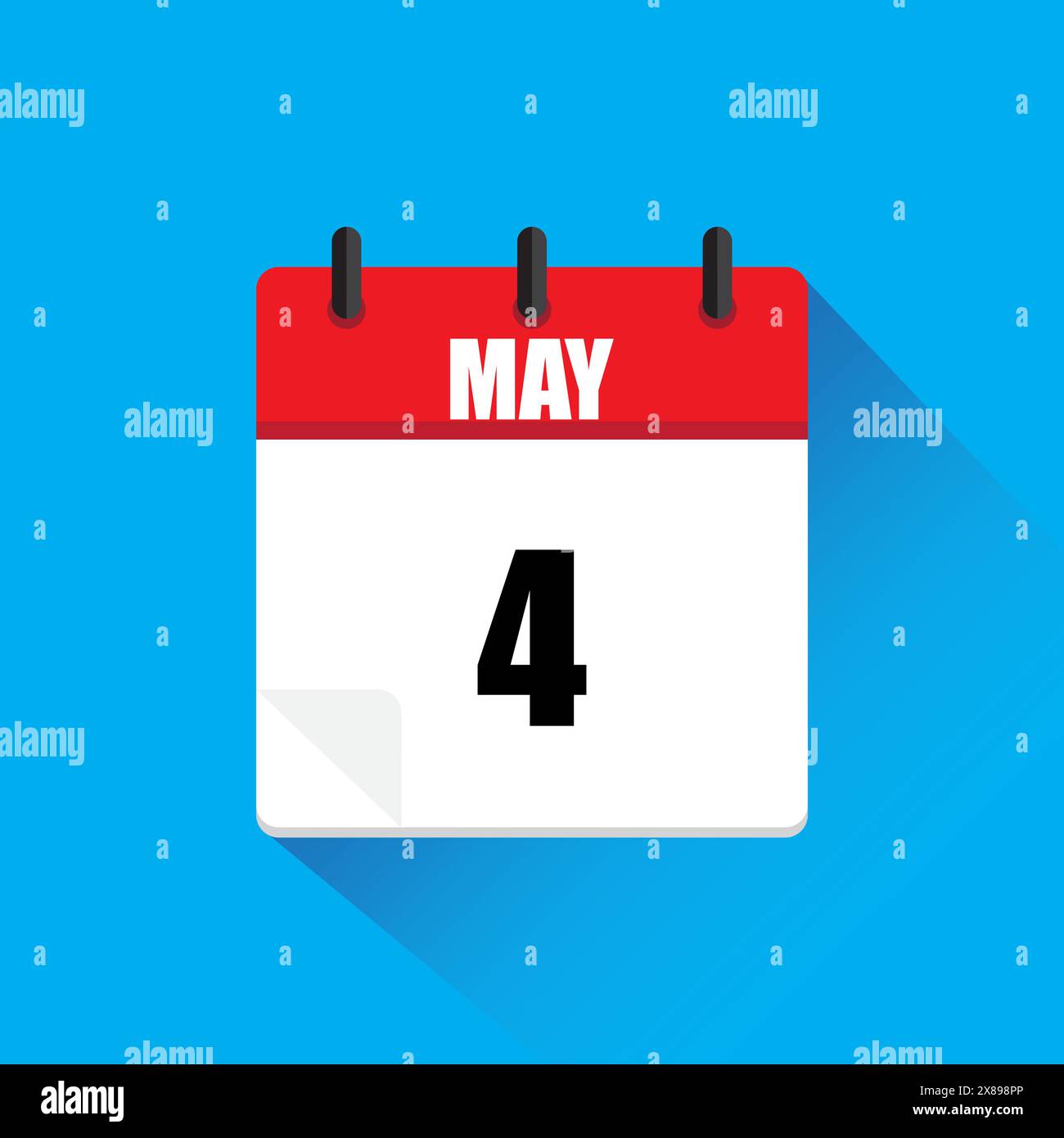 Calendar icon. Red and white. May 4. Vector illustration Stock Vector ...