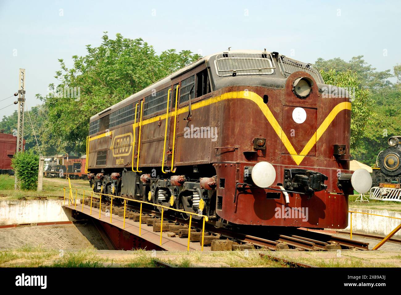 Railway engine displayed at the National Rail Museum, New Delhi, India ...