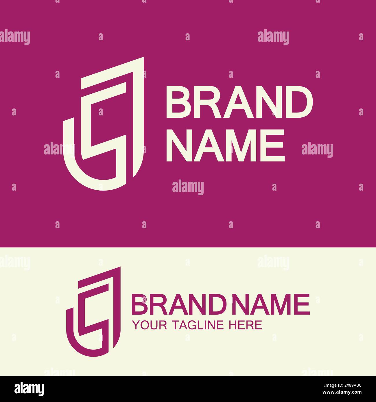 Sj minimal logo design hi-res stock photography and images - Alamy