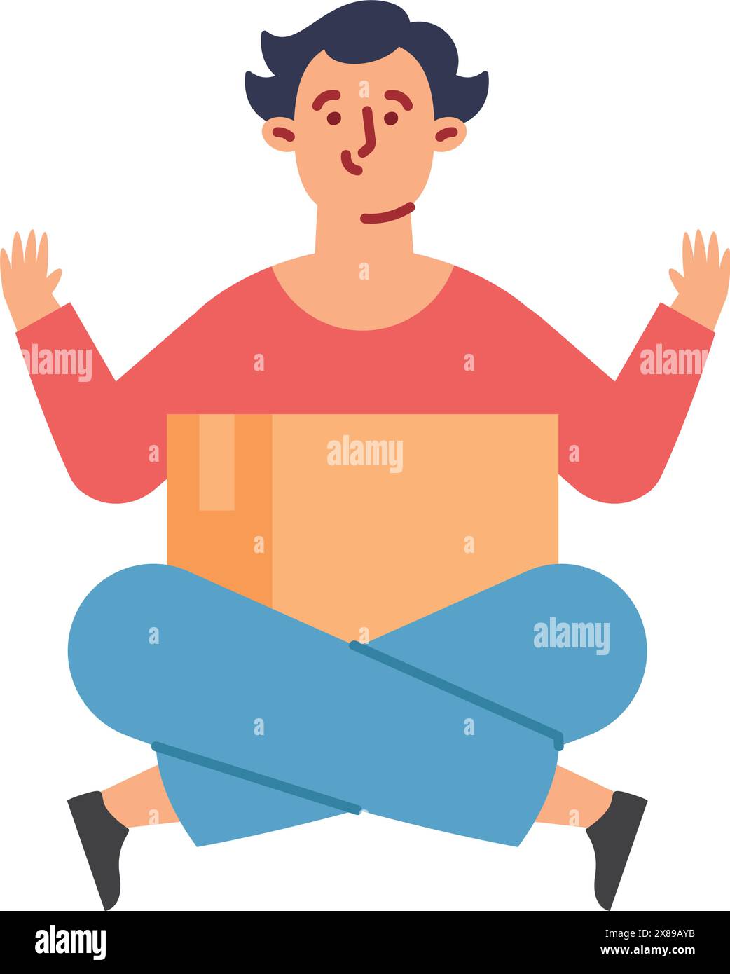 Man holds box in Cut Out Stock Images & Pictures - Alamy