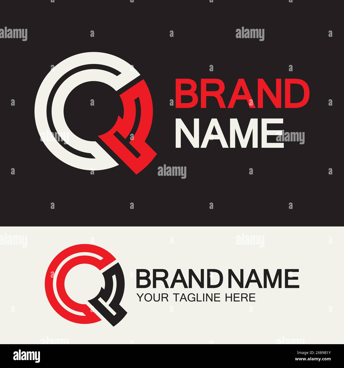 QC Logo or CQ Logo. Creative letter QC or CQ monogram logo template ...