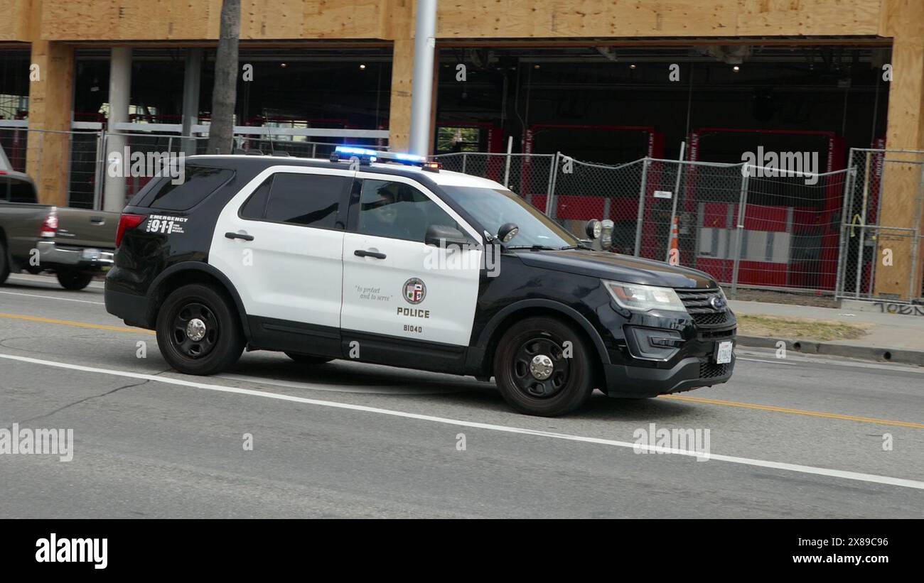 Los Angeles, California, USA 23rd May 2024 Police Car on Sunset Blvd on ...