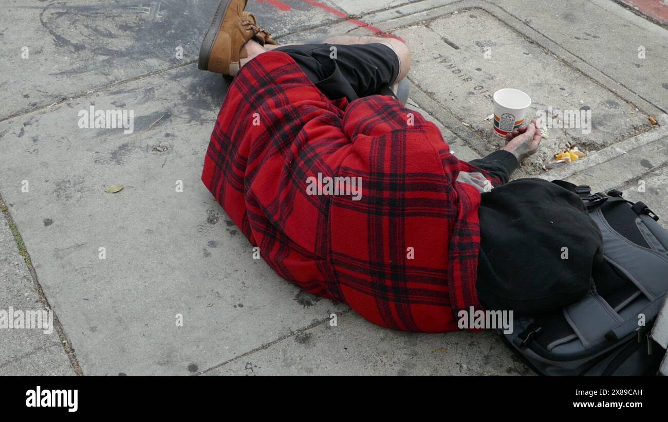 Los Angeles, California, USA 23rd May 2024 Homeless Man Sunset Blvd on ...