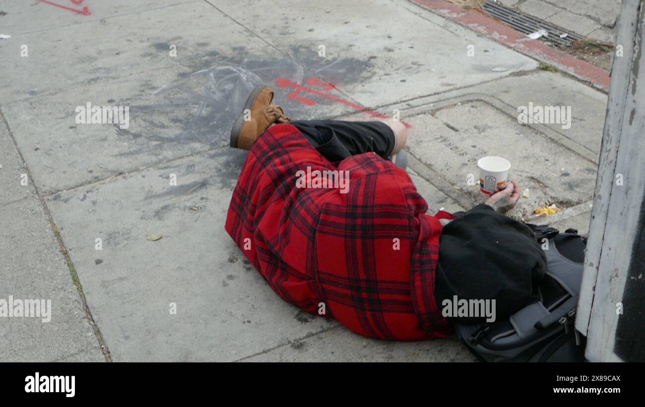 Los Angeles, California, USA 23rd May 2024 Homeless Man Sunset Blvd on ...