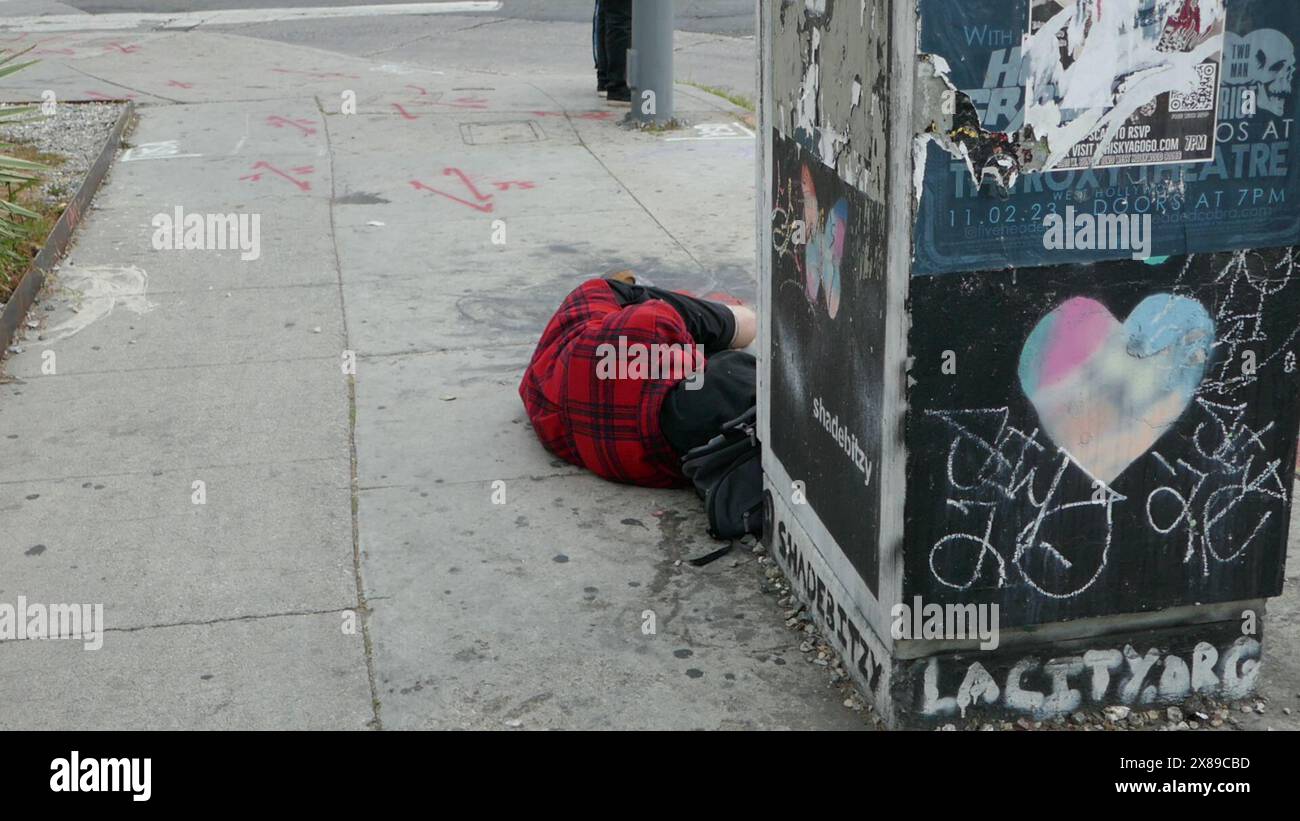 Los Angeles, California, USA 23rd May 2024 Homeless Man Sunset Blvd on ...