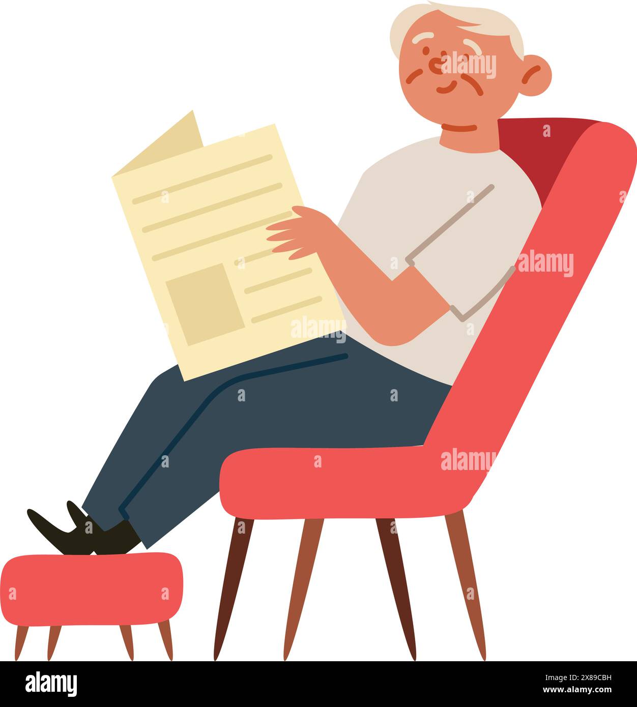Reading older man Stock Vector Images - Alamy