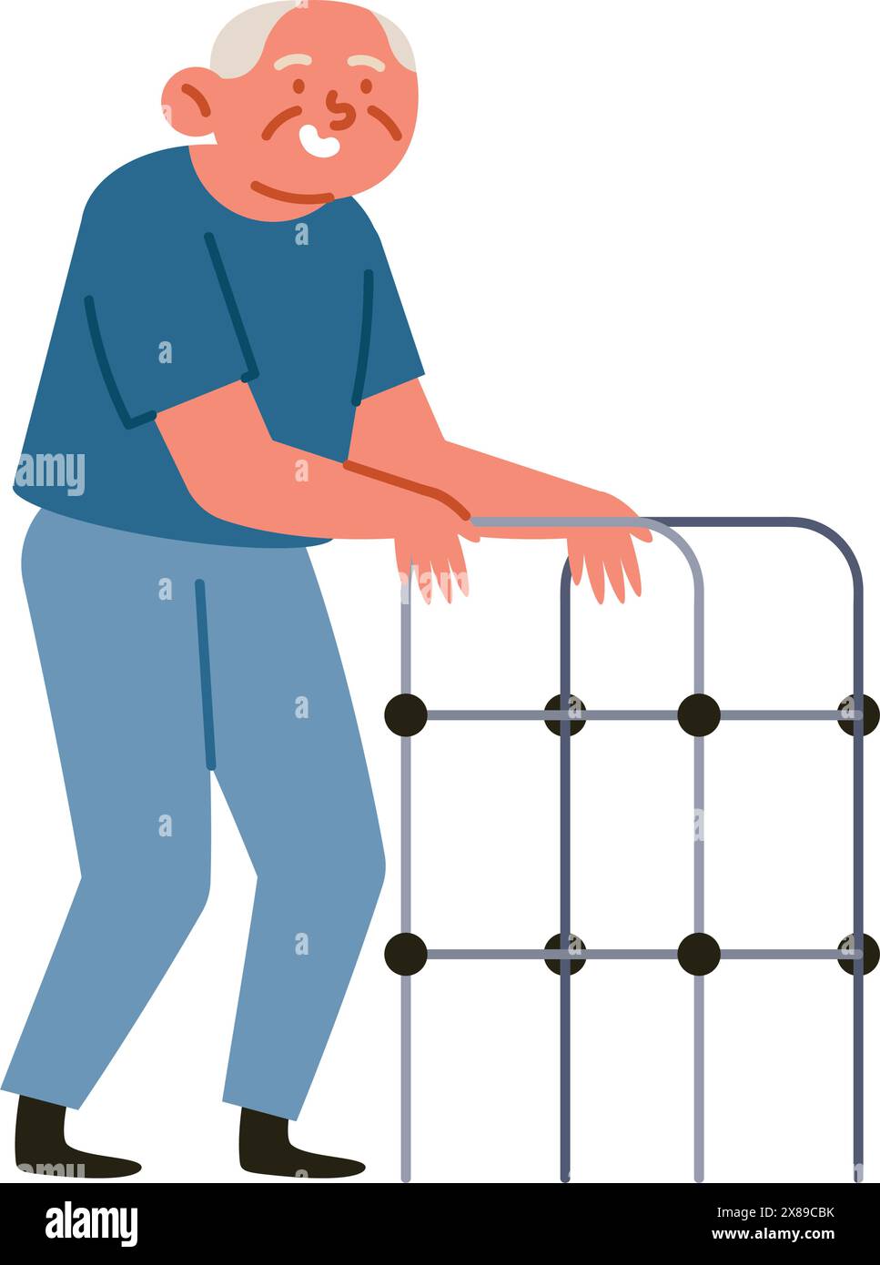 Cartoon old man walking frame hi-res stock photography and images - Alamy