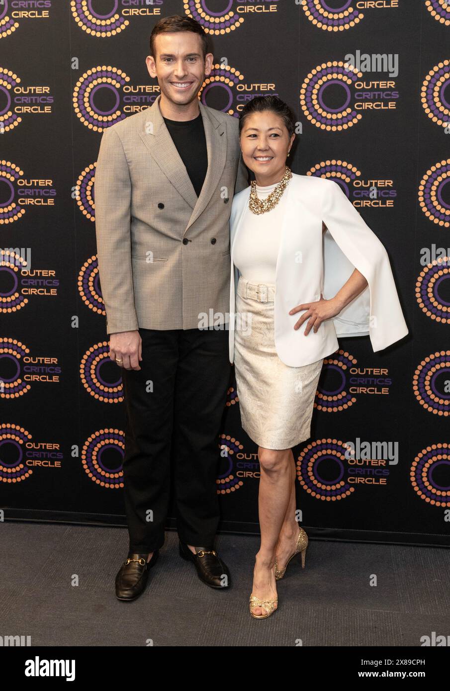 Paul Tate dePoo III and Linda Cho attend 2024 Outer Critics Circle ...
