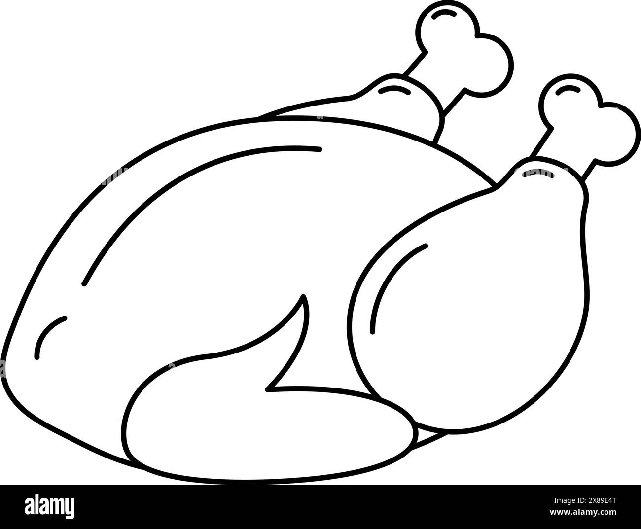 Thanksgiving roast turkey Outline Icon Logo Sticker minimalistic design ...