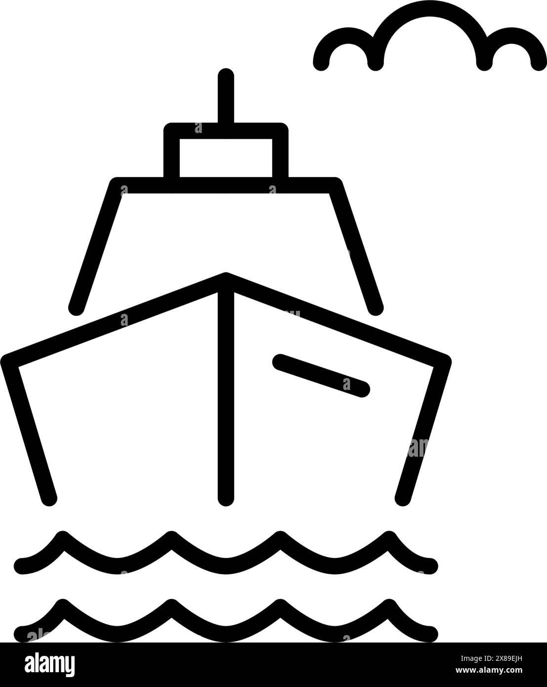 Tall ship, sea waves and clouds. Cruise, entertainment sailing and ...