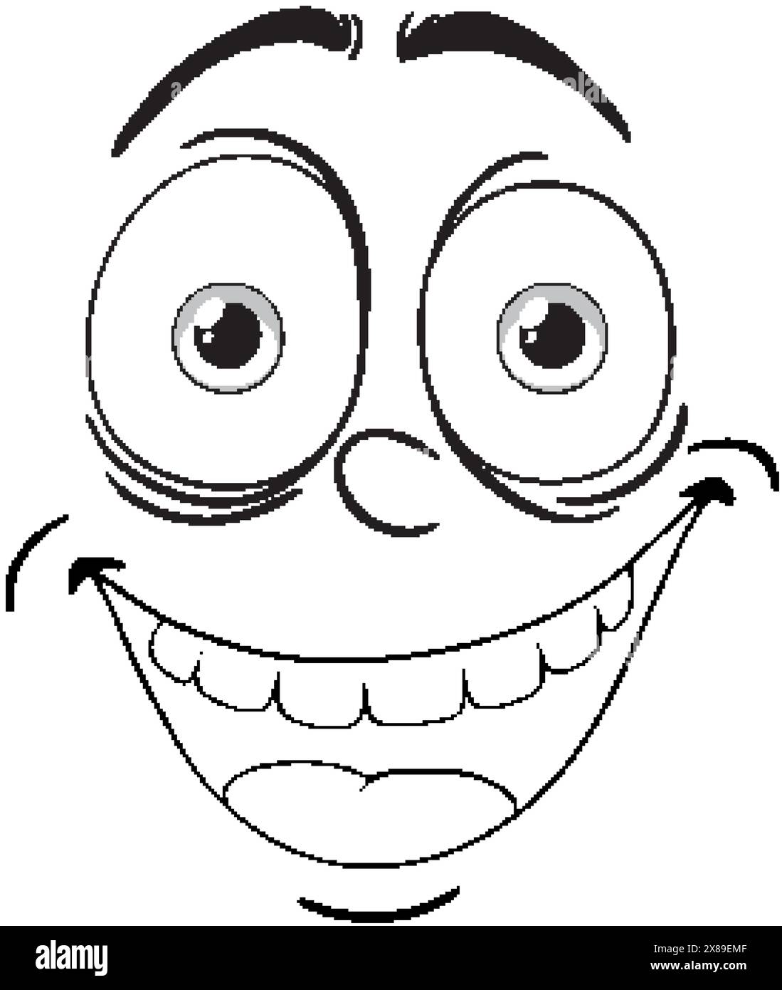 Smiling face with wide eyes and grin Stock Vector Image & Art - Alamy