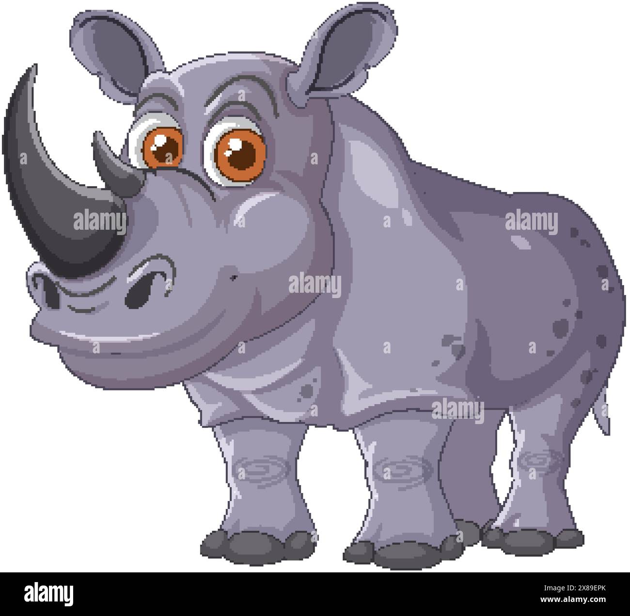 Smiling rhino with big eyes and horn Stock Vector Image & Art - Alamy