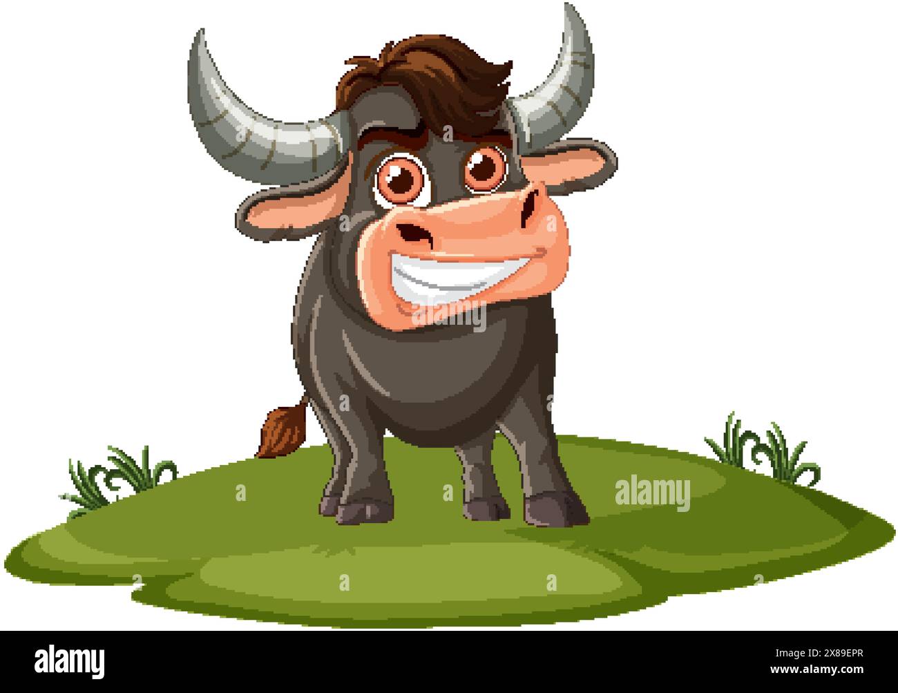 Grazing bull on pasture Stock Vector Images - Alamy