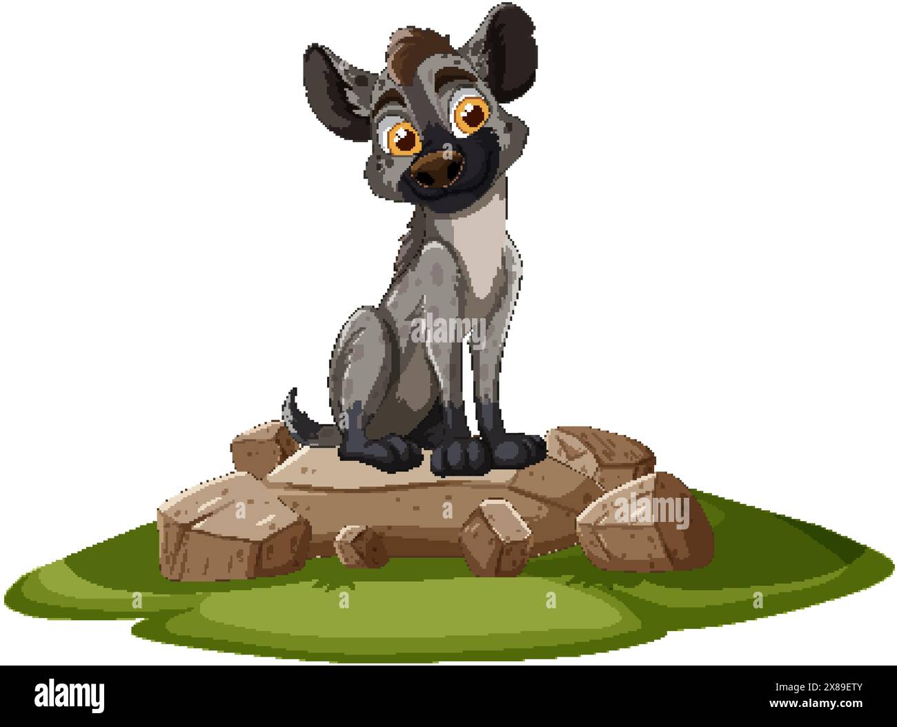 Adorable hyena sitting on rocks, smiling Stock Vector Image & Art - Alamy