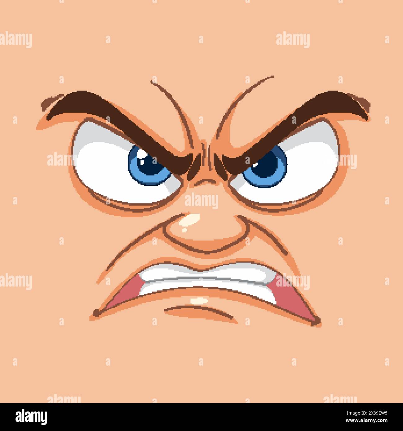 Vector art of an angry face Stock Vector Image & Art - Alamy