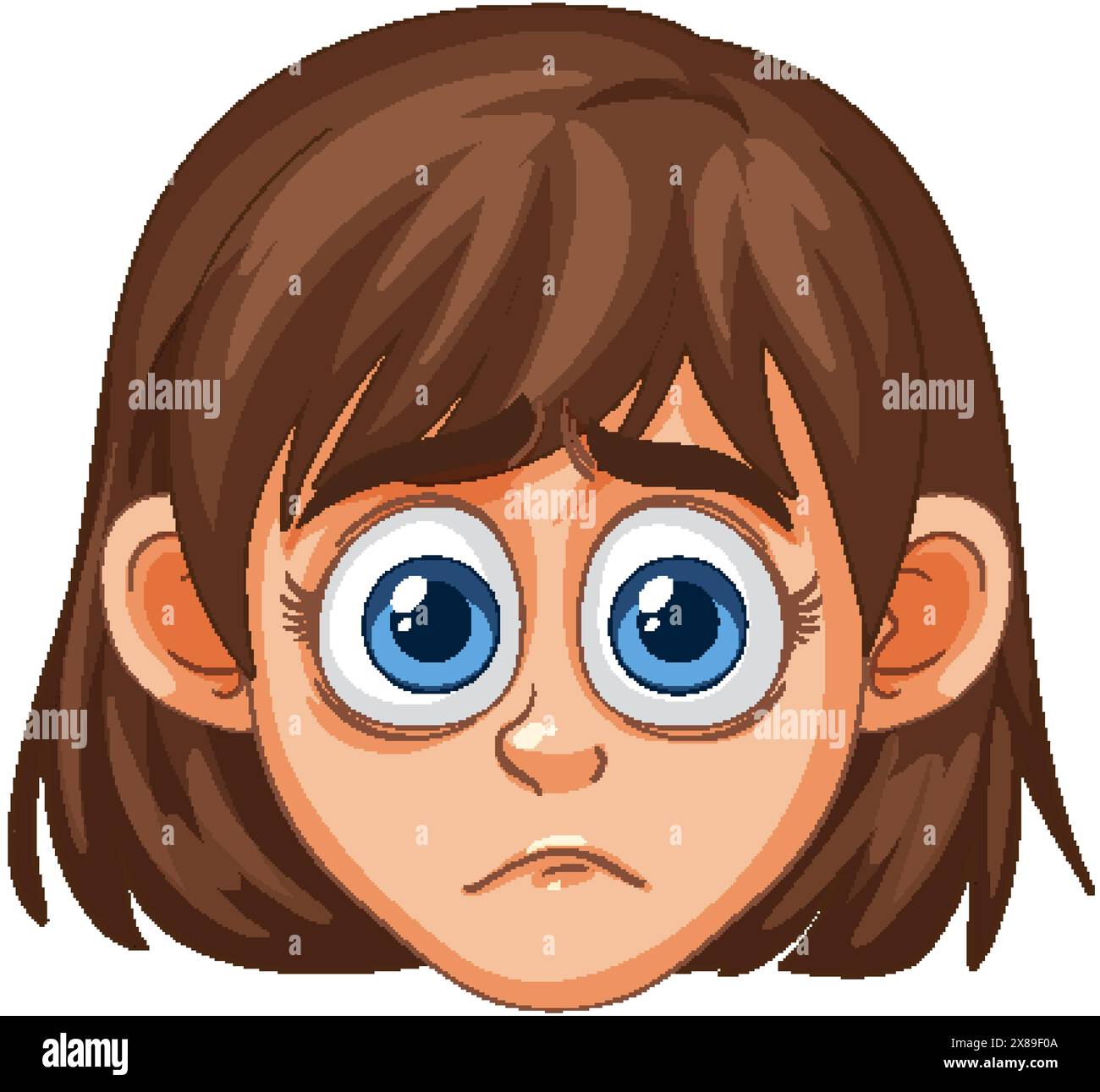 Illustration of a sad girl frowning Stock Vector Image & Art - Alamy