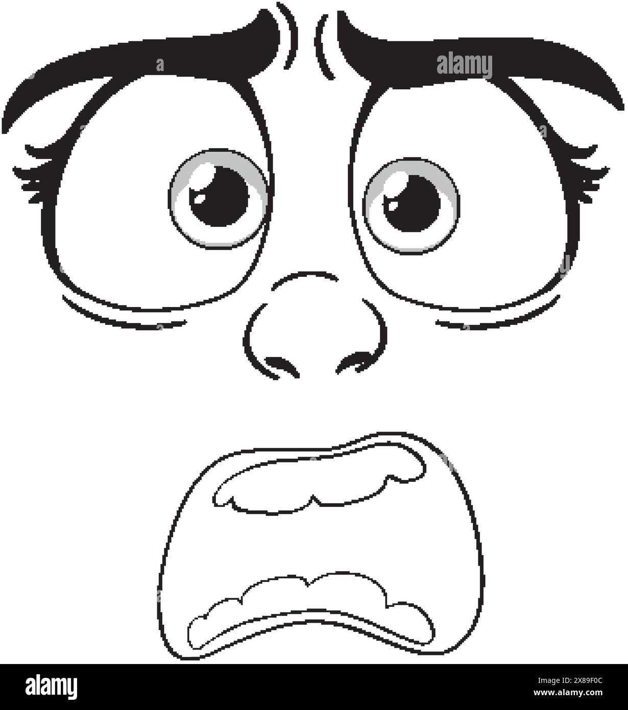 Wide-eyed, open mouth, raised eyebrows, shocked look Stock Vector Image ...