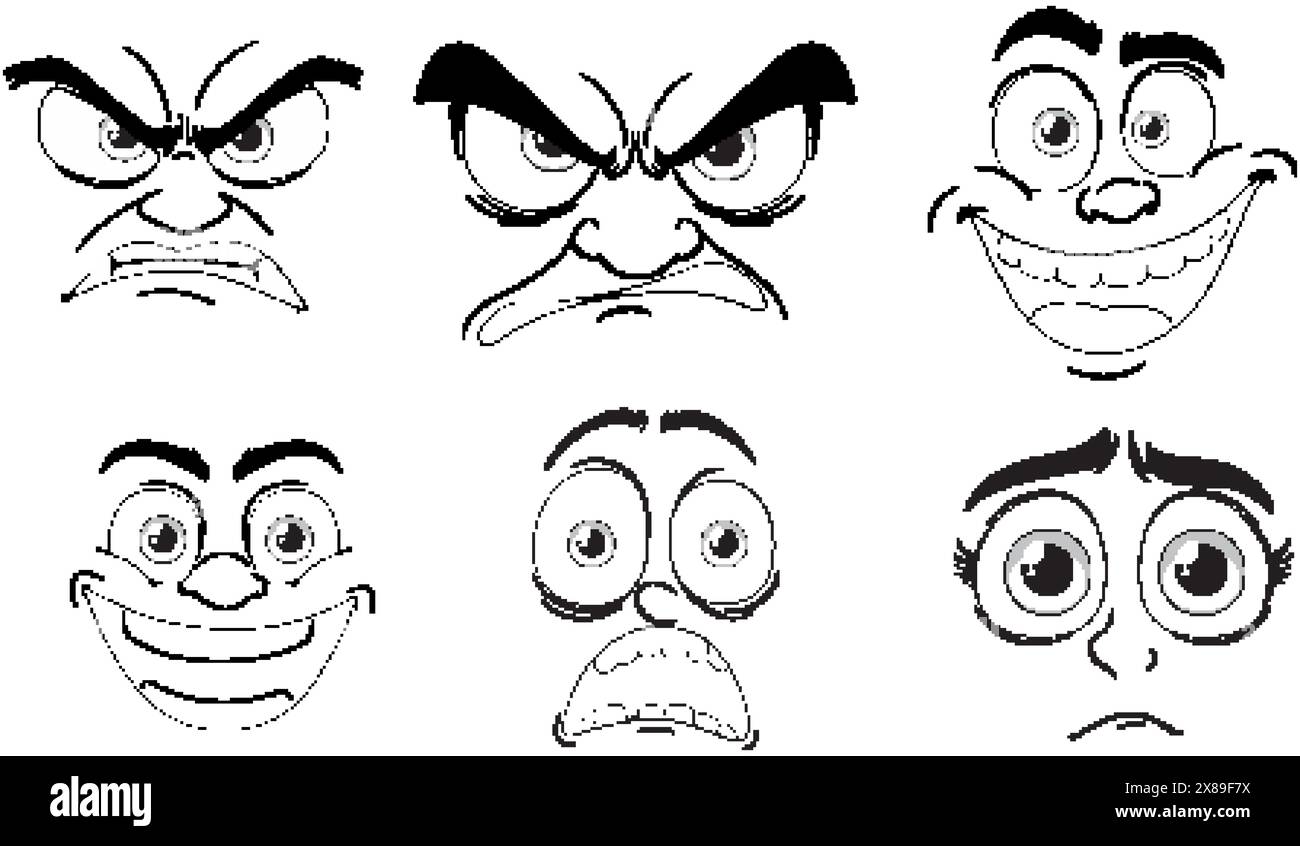 Illustration of different human facial expressions Stock Vector Image ...