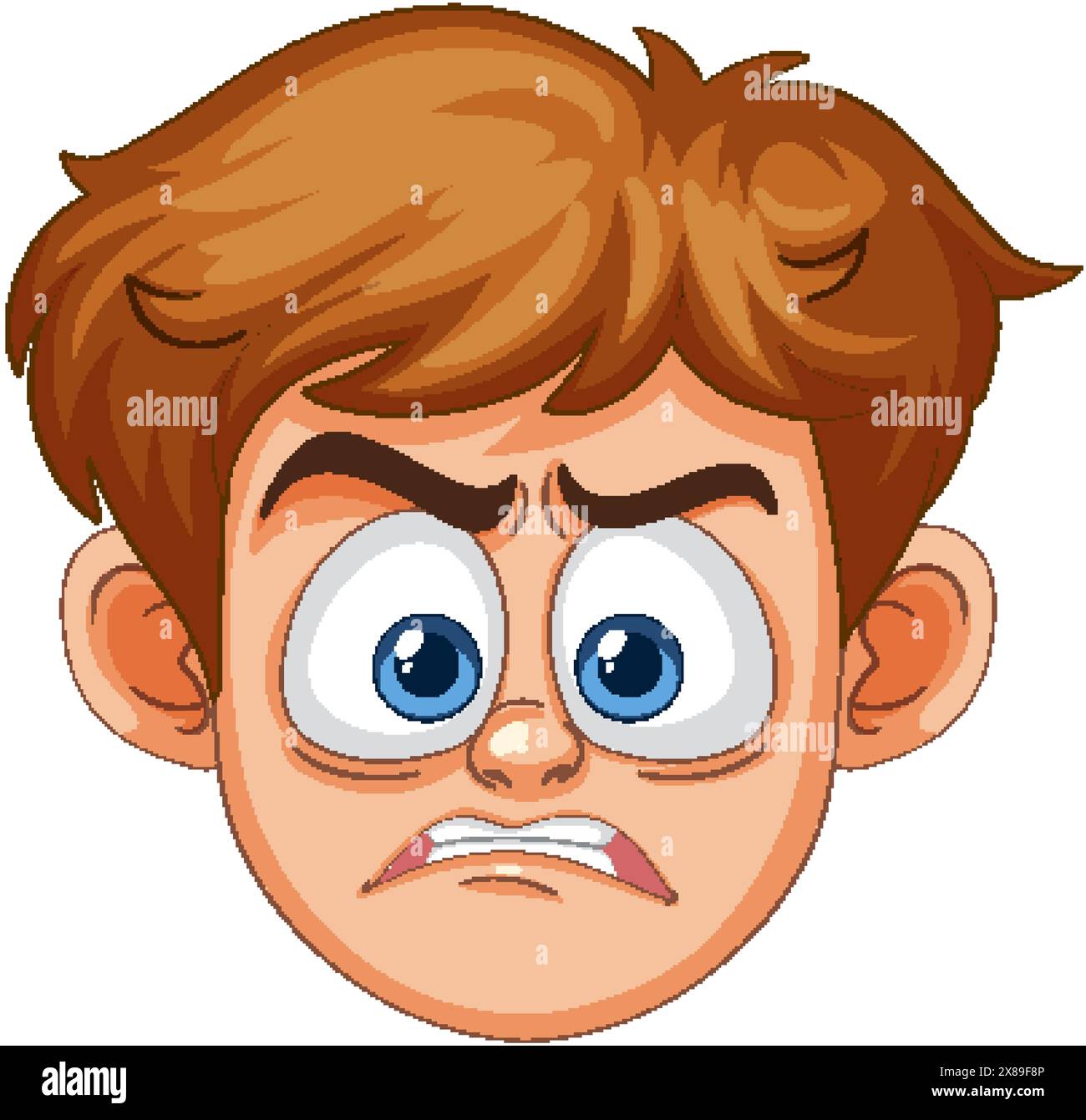 Illustration of a boy's angry face Stock Vector Image & Art - Alamy