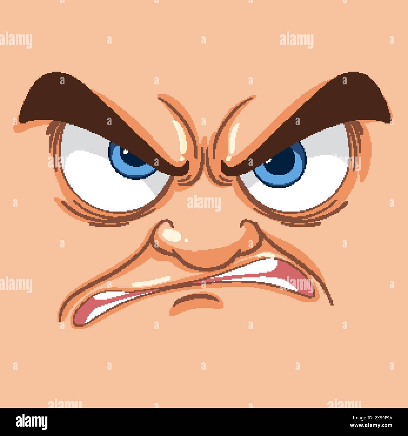 Vector art of an angry face Stock Vector Image & Art - Alamy