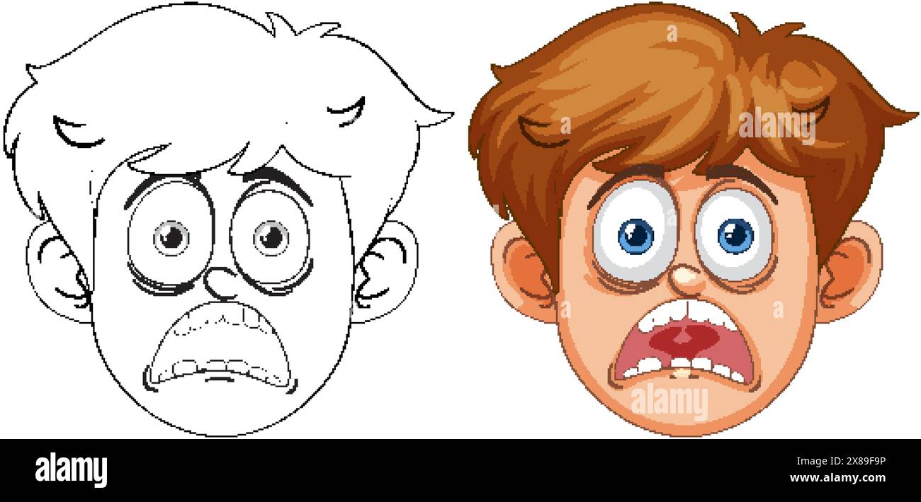 Shocked face fear anxiety Cut Out Stock Images & Pictures - Alamy