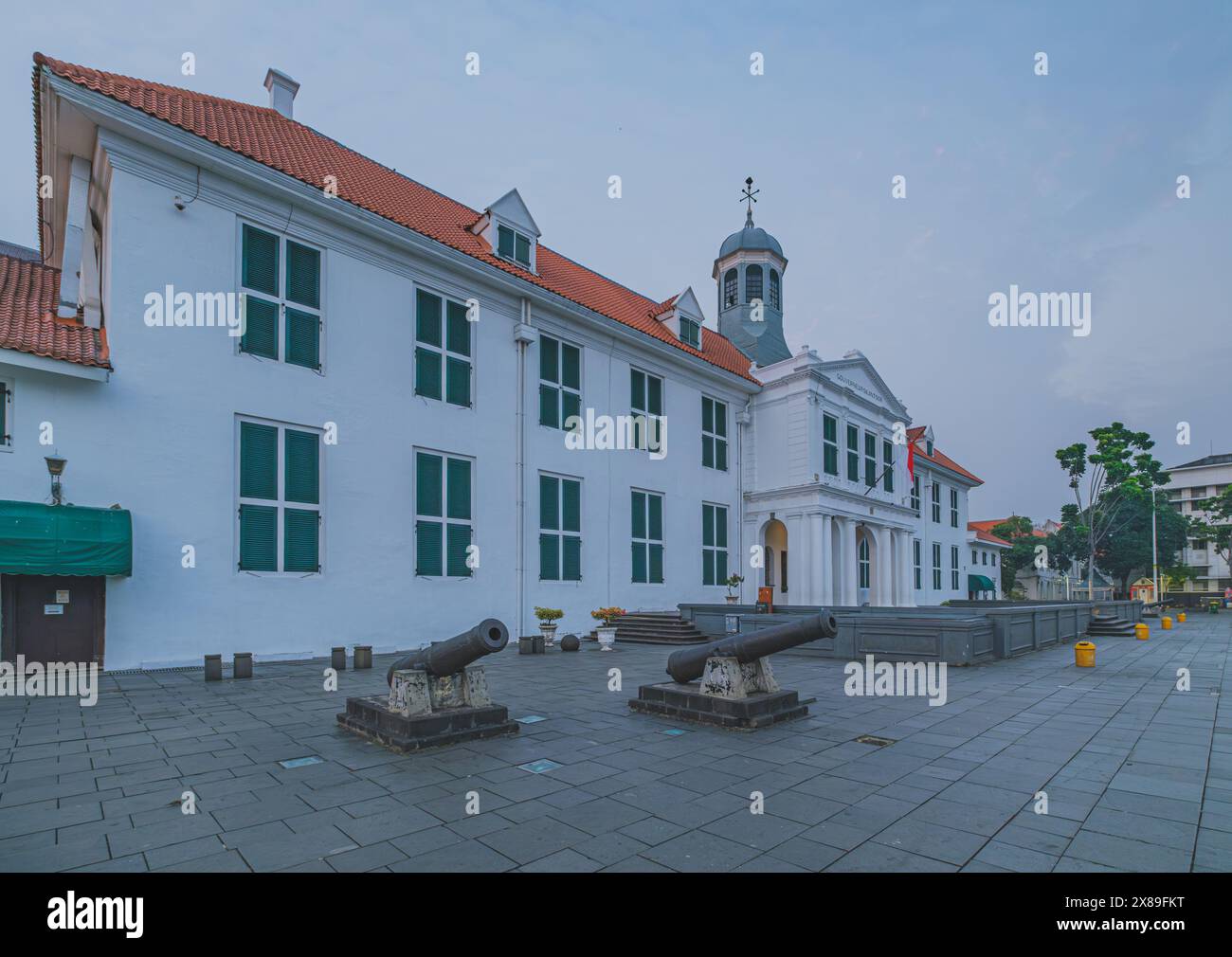 Jakarta, Indonesia - May 7th, 2024. Two Black cannon in front of ...
