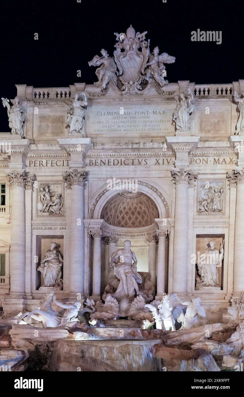 Detail of the Trevi Fountain, an 18th-century fountain in the Trevi ...