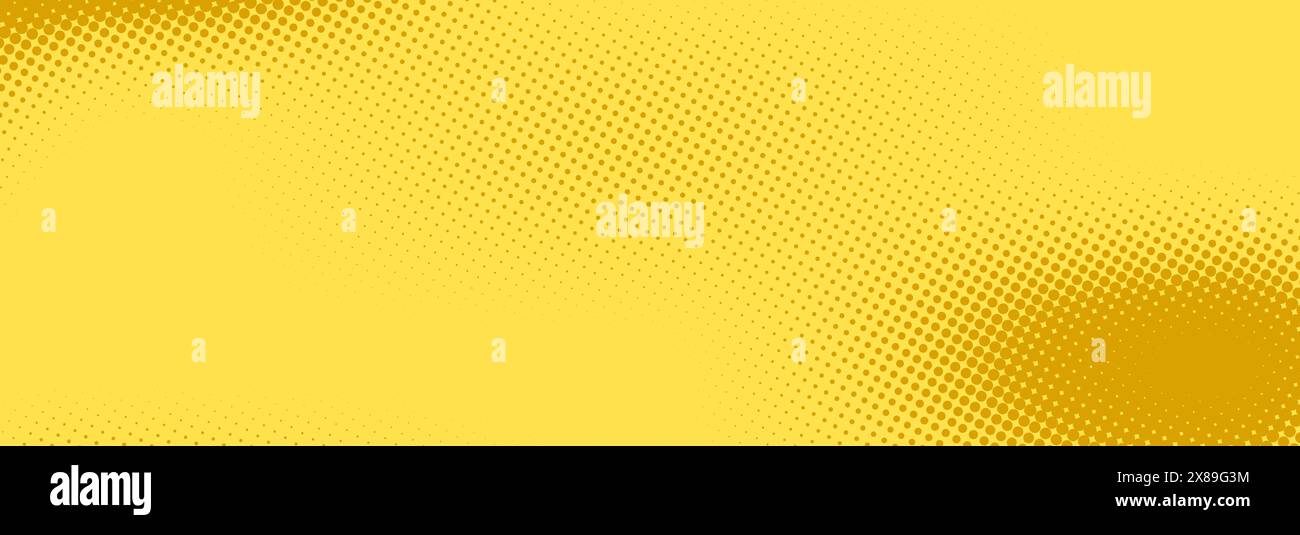 Yellow halftone pattern. Retro comic gradient background. Bright ...