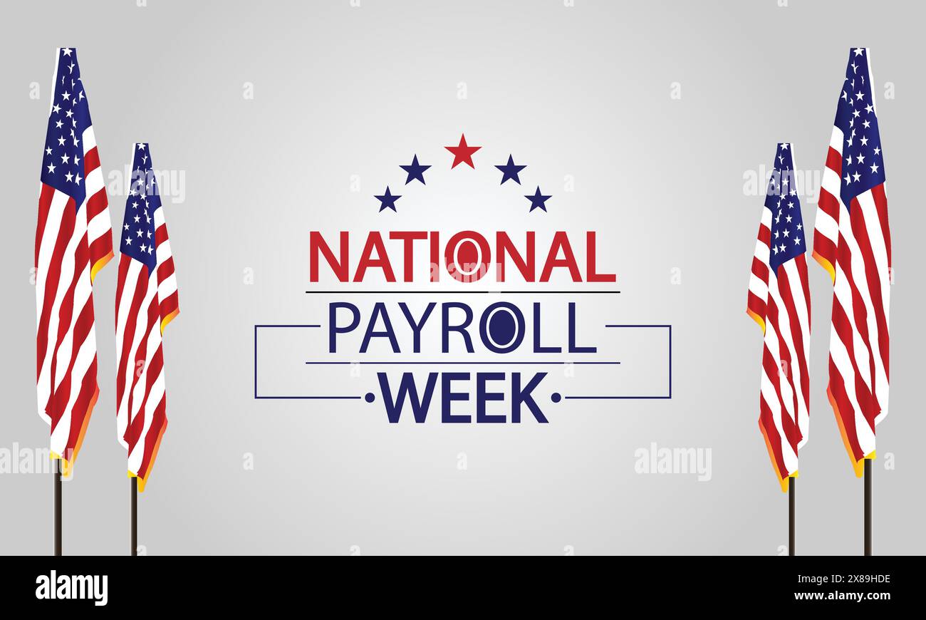 American Flag Design for National Payroll Week Celebration Stock Vector ...
