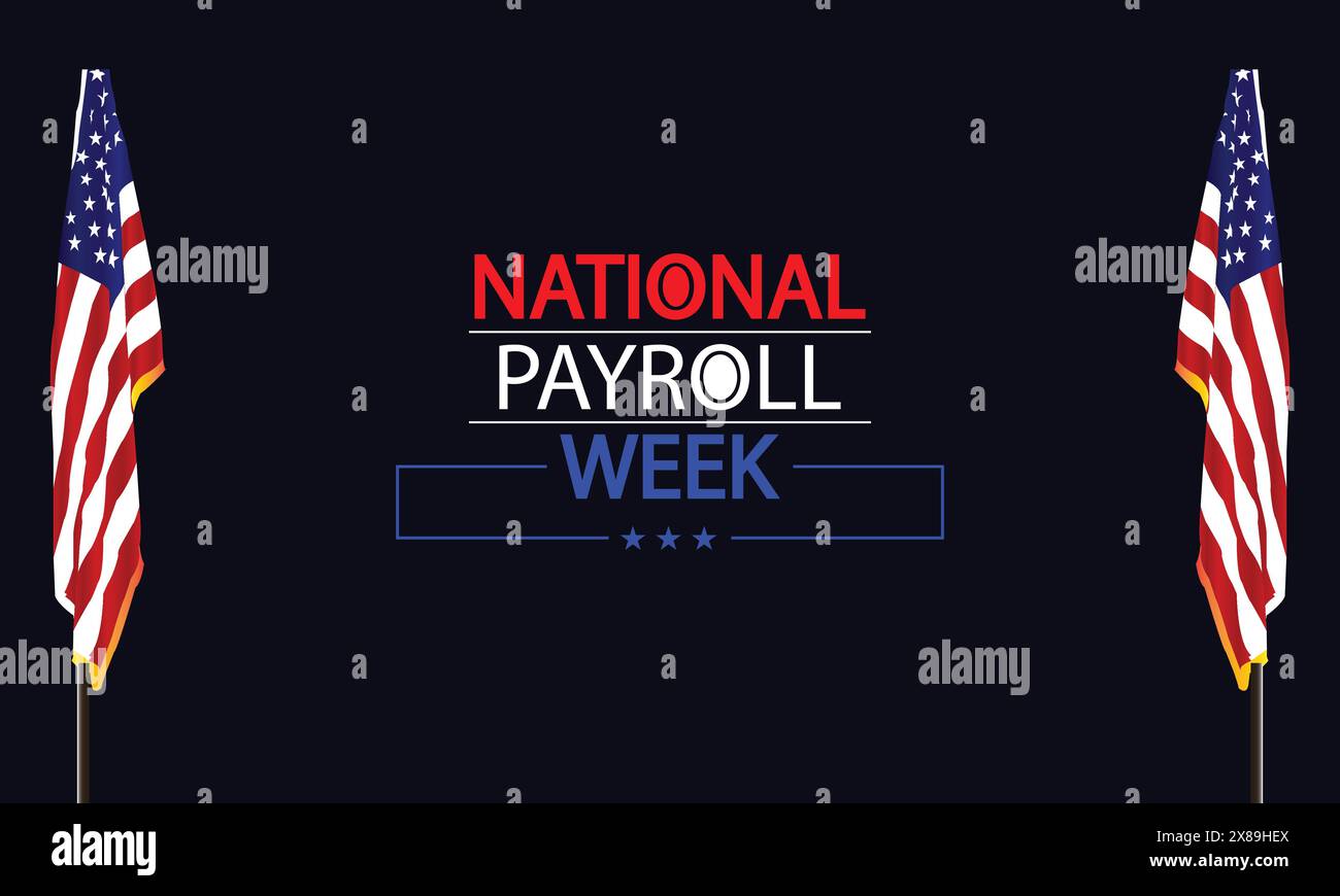 American Flag Design for National Payroll Week Celebration Stock Vector ...