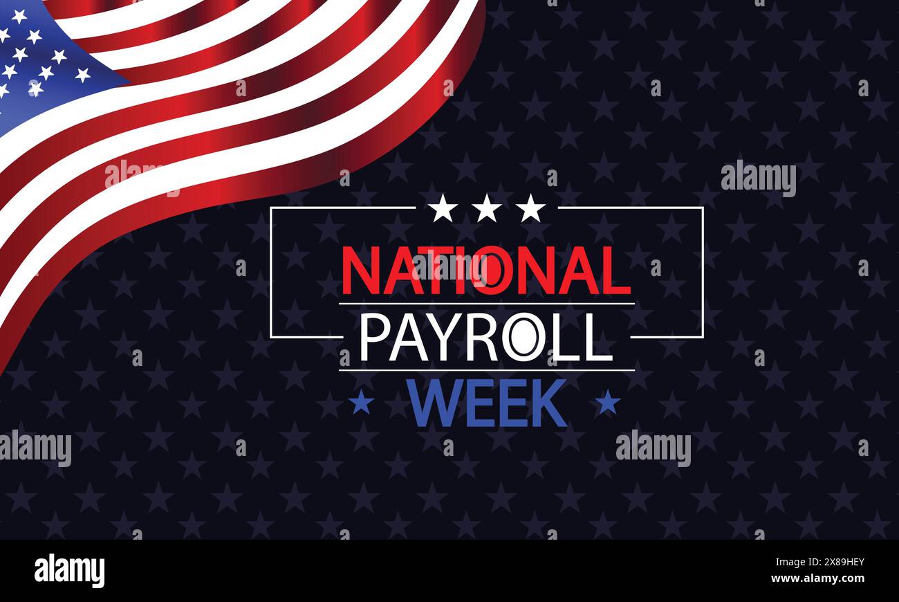 American Flag Design for National Payroll Week Celebration Stock Vector ...