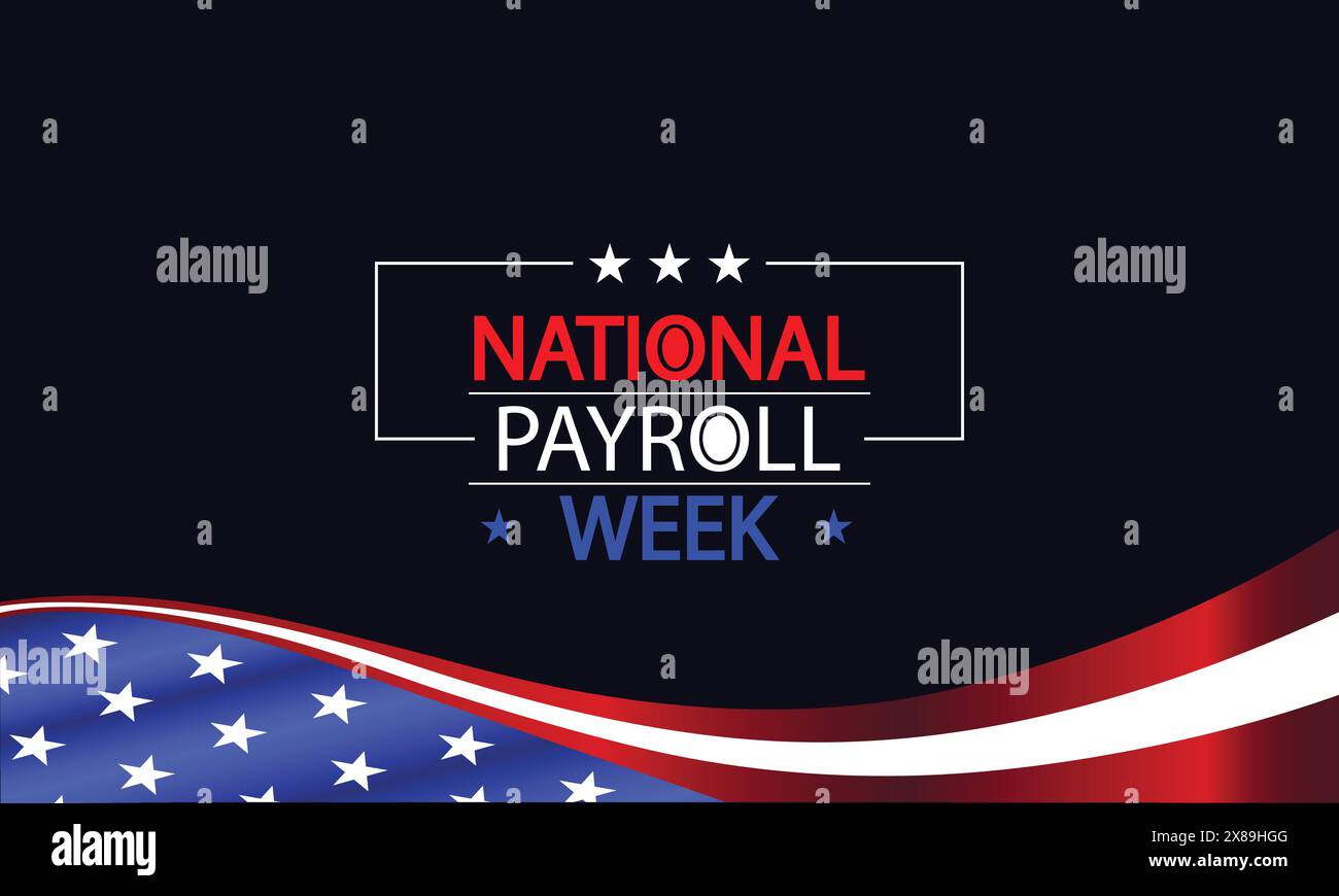 American Flag Design for National Payroll Week Celebration Stock Vector ...