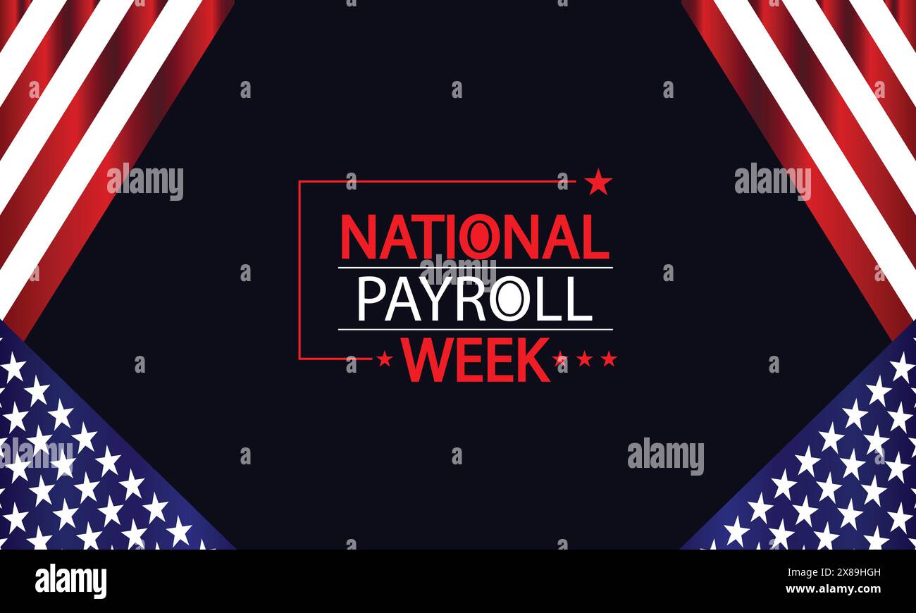 American Flag Design for National Payroll Week Celebration Stock Vector ...