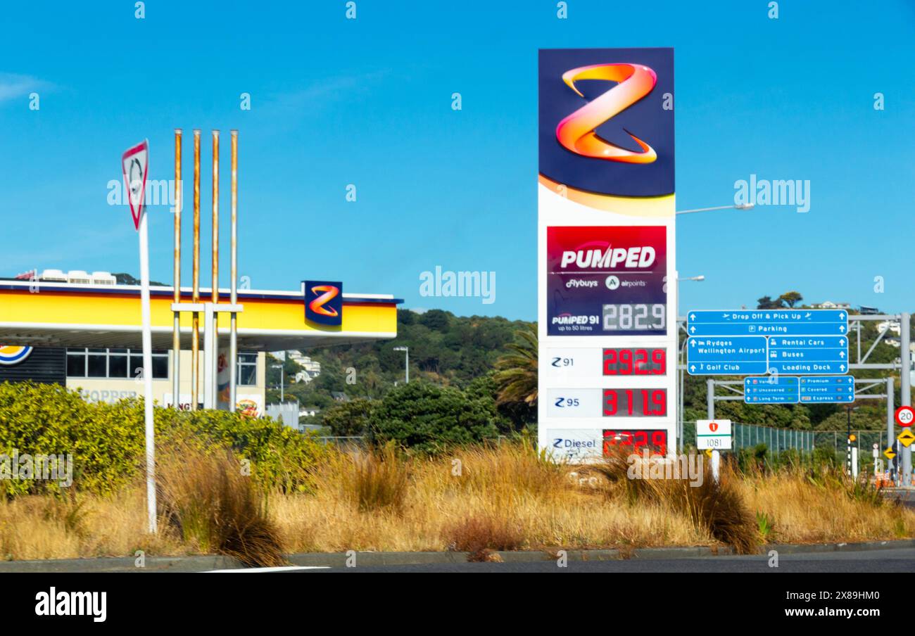 The Z Broadway petrol station at Wellington International Airport on ...