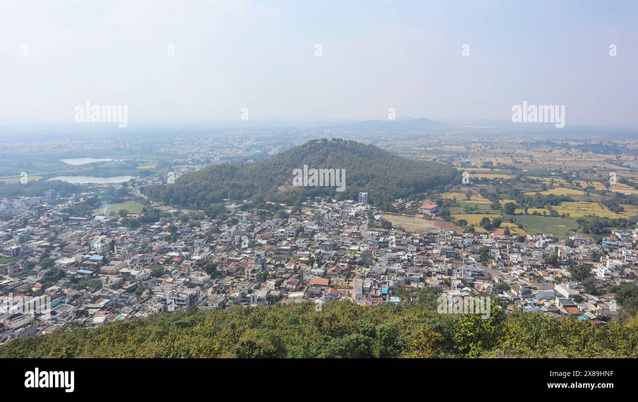 View of Ramtek Town From Fort, Nagpur, Maharashtra, India Stock Photo ...