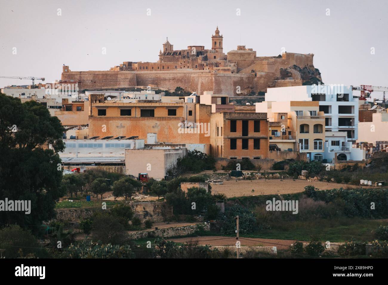 Cittadella sits atop a hill on the island of Gozo, Malta. The citadel ...
