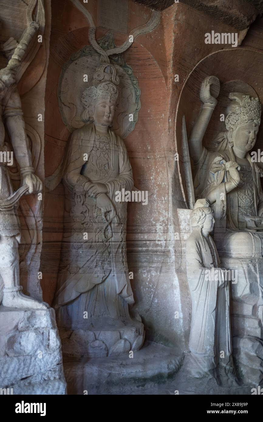 Ancient Hillside Rock Carving, the statue of Guanyin - Dazu, Beishan ...