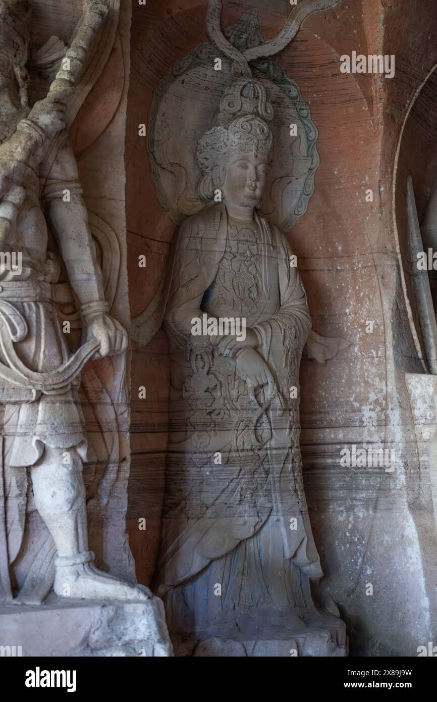 Ancient Hillside Rock Carving, the statue of Guanyin - Dazu, Beishan ...