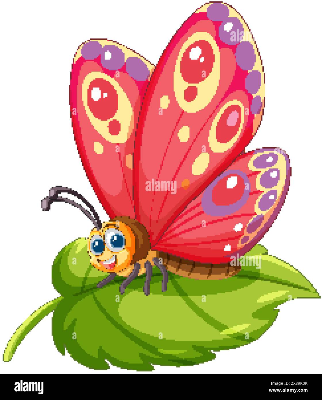 Insect resting on leaf Stock Vector Images - Alamy