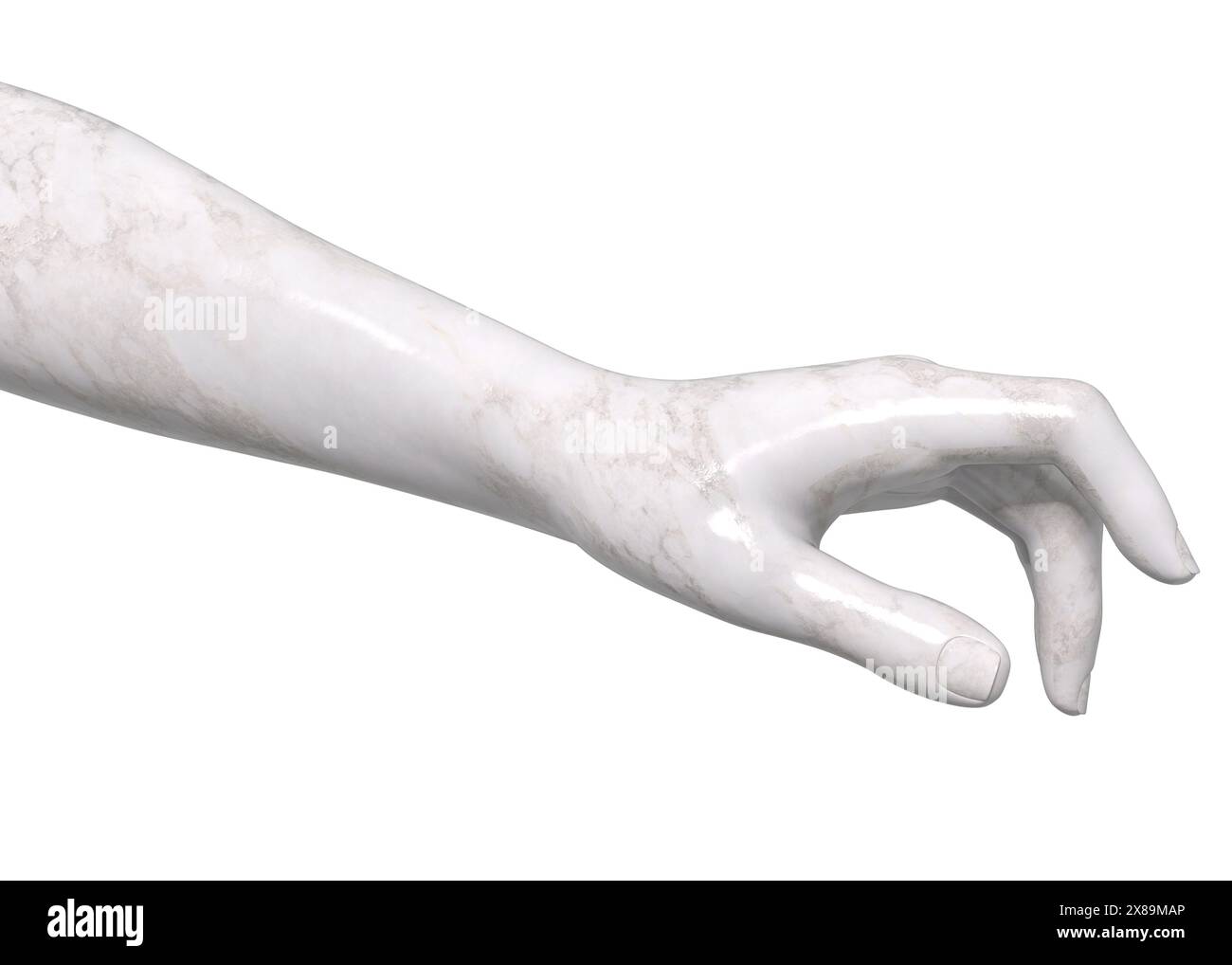 High detail 3D render of the white marble female hand sculpture ...