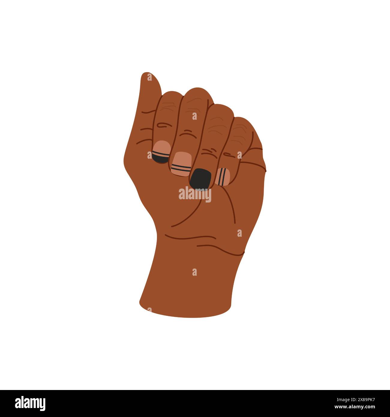 Hand of man with black pattern nails. Male manicure, trendy nails ...