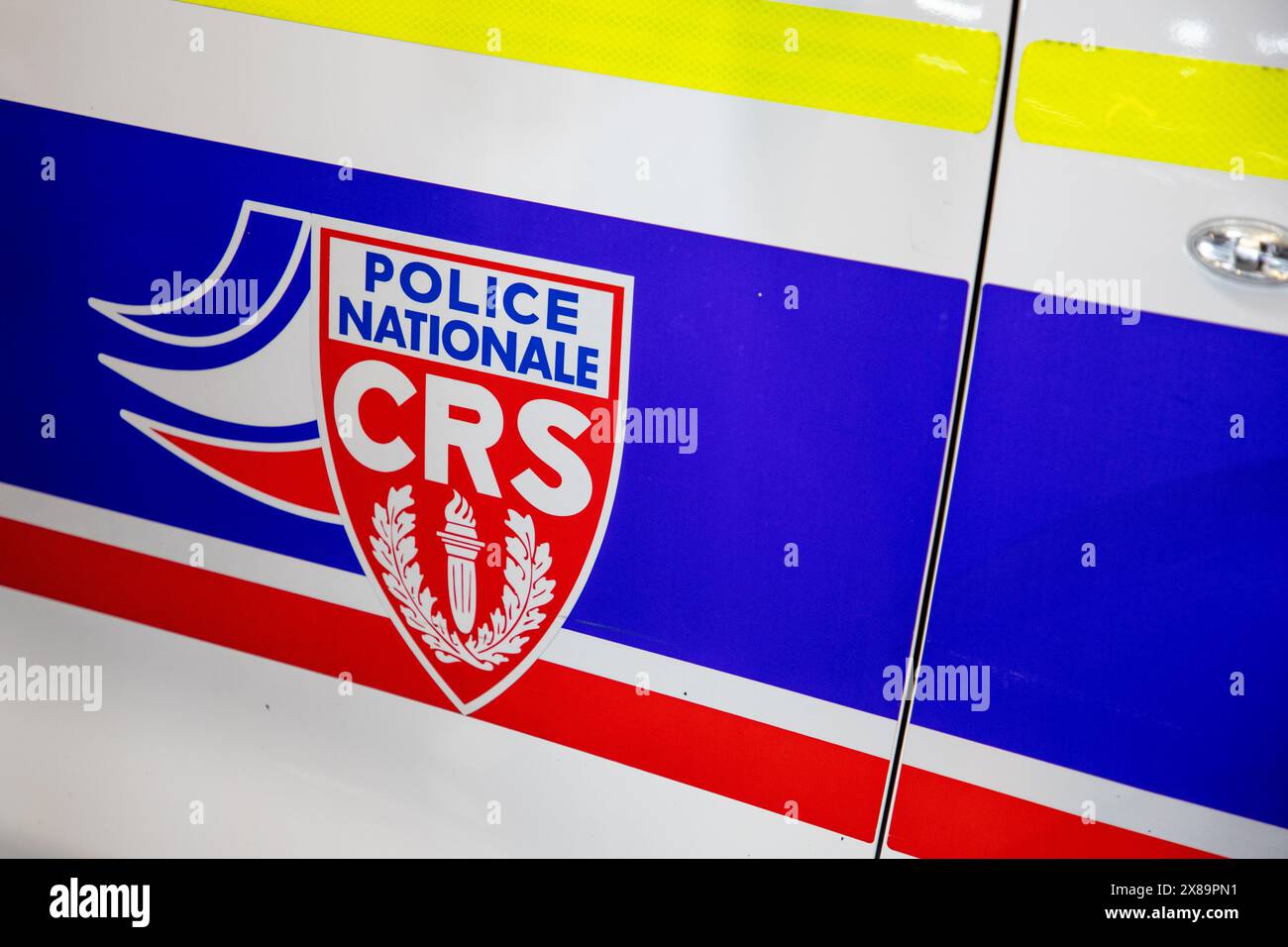 Bordeaux , France - 05 22 2024 : police france crs van car with text ...