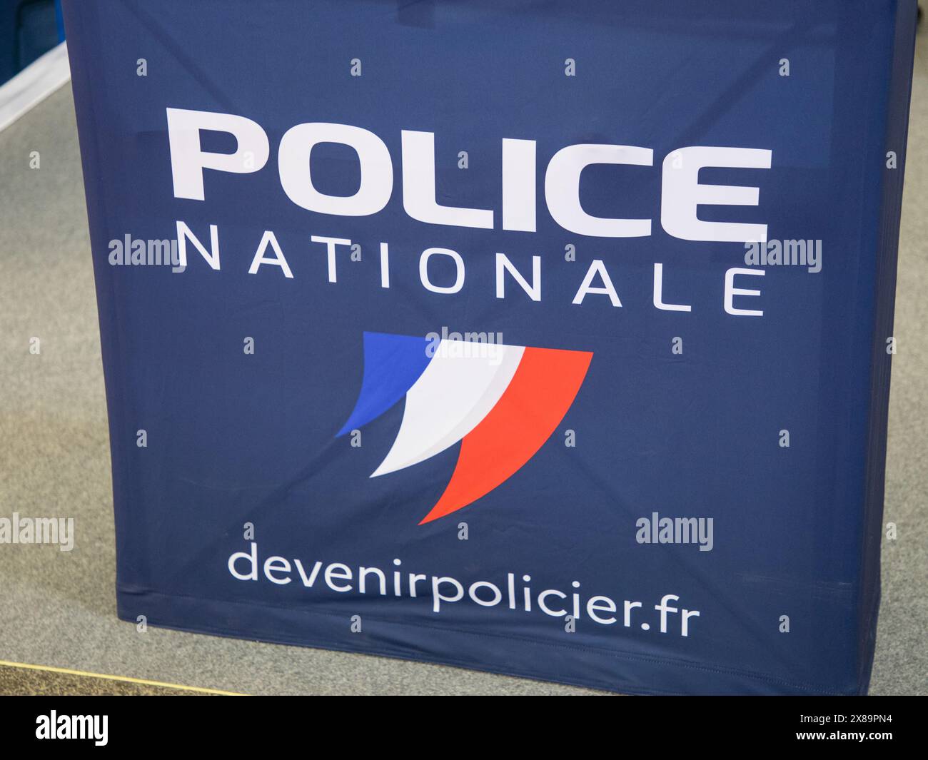 Bordeaux , France - 05 22 2024 : police nationale recrutement panel ...