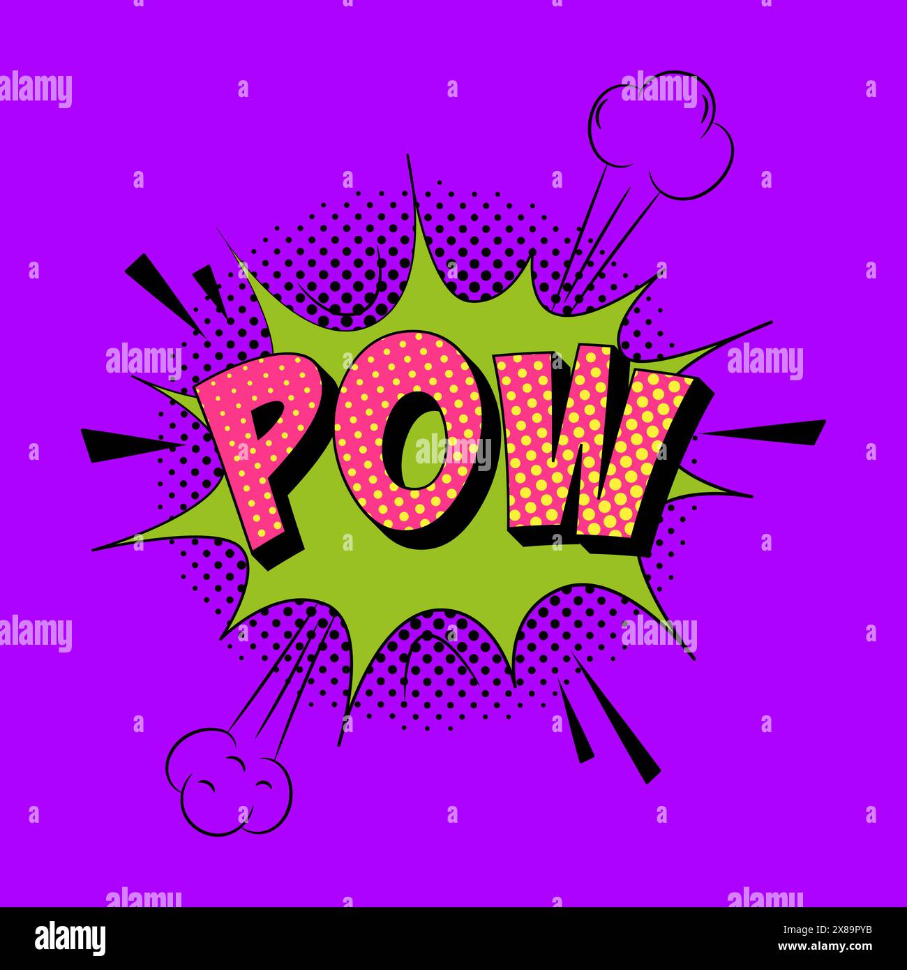Pow comic speech bubble in trendy pop art style. Bright cartoon message Stock Vector Image & Art ...