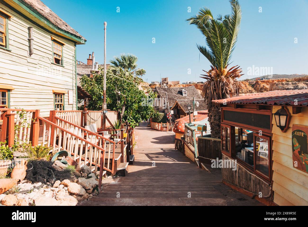 The main pathway through Popeye Village, a movie set built on the ...