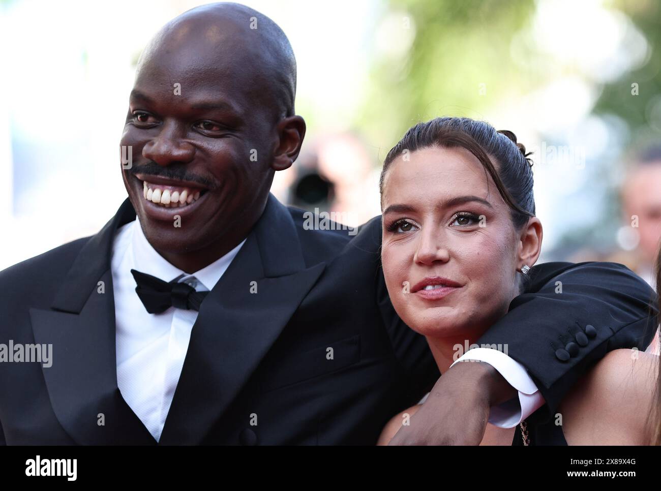 Cannes, France. 23rd May, 2024. Actor Jean-Pascal Zadi (L) and actress ...